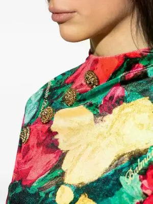 Balmain Floral Print Top