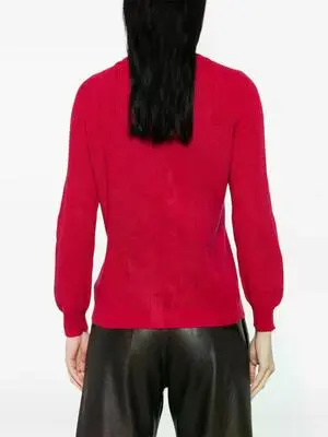 BEYOU Buttoned Knit Cardigan - Red