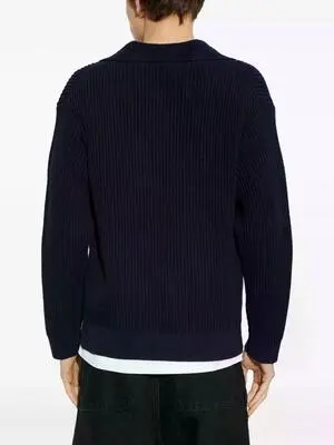 Maison Kitsuné Logo-embroidered V-neck Sweater