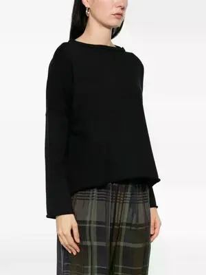 BEYOU Long-sleeve Round Neck Sweater - Black