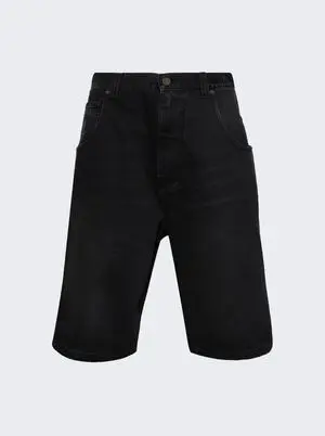 Vetements Biker Cross Applique Denim Shorts - Black