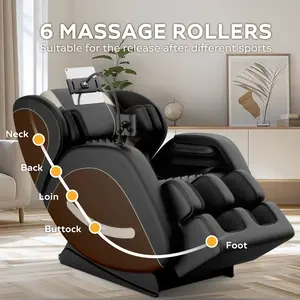 BOYEL LIVING Massage Chair Recliner With Zero Gravity With Full Body Air Pressure With 6 Massage Rollers