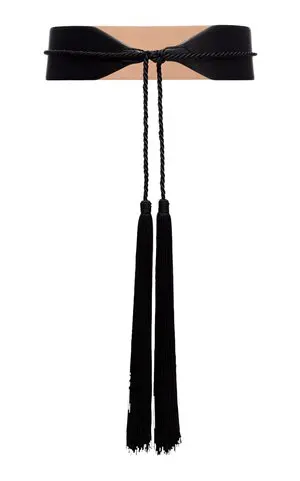 Alaïa Tasseled Leather Bustier Belt - Black
