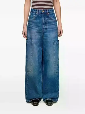 GANNI Baggy Wide Leg Cargo Jeans