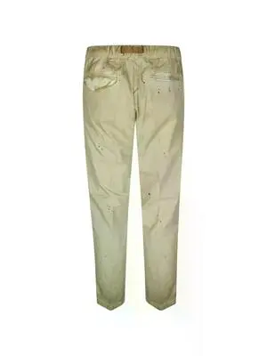 WHITE SAND Belted Trousers With Distressed Detail