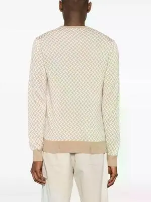DRUMOHR Geometric-pattern Contrast-detail Jumper - Neutrals