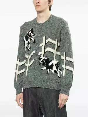 Junya Watanabe Cow-appliqué Cardigan