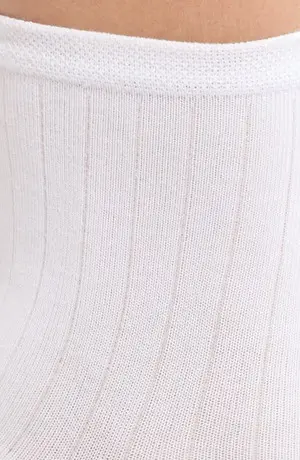 Nordstrom Wide Rib Ankle Socks - White