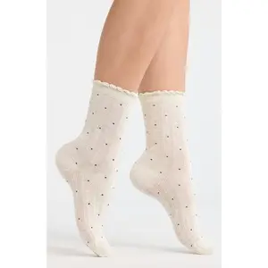 CASA CLARA Martinique Polka Dot Crew Socks - Grey