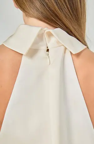 Endless Rose Satin Halter Top - Ivory