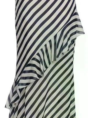 SELF-PORTRAIT Striped Ruffled Georgette Maxi Dress