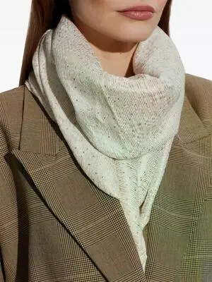 Emporio Armani Fringed Patterned Scarf - Neutrals