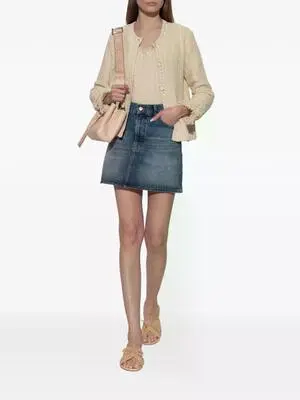 Emporio Armani Logo Mini Denim Skirt