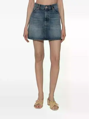 Emporio Armani Logo Mini Denim Skirt