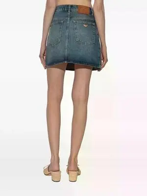 Emporio Armani Logo Mini Denim Skirt