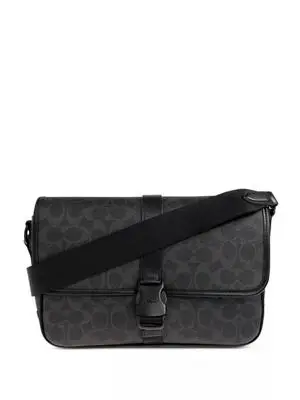 COACH League Patterned Buckle Messenger Bag - Grey