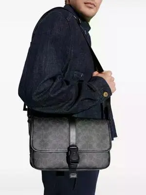 COACH League Patterned Buckle Messenger Bag