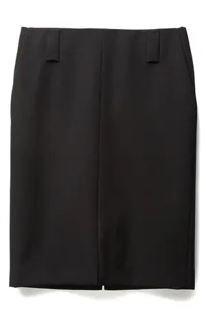 Versace Heavyweight Wool Grain De Poudre Pencil Skirt