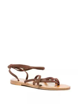 K.JACQUES Strappy Tie Flat Sandals - Brown