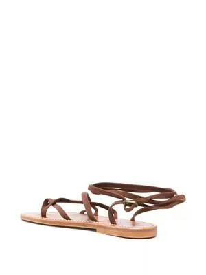 K.JACQUES Strappy Tie Flat Sandals - Brown