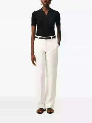 AMI Paris Blended Linen Straight Leg Trousers