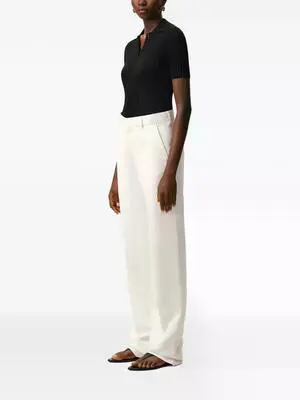 AMI Paris Blended Linen Straight Leg Trousers