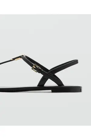Mango Ankle Strap Sandal - Black
