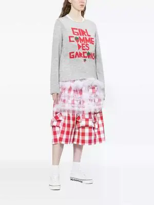 Comme Des Garçons Logo-embroidered Round Neck Jumper