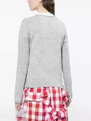 Comme Des Garçons Logo-embroidered Round Neck Jumper