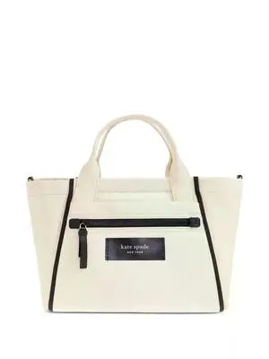 Kate Spade New York Zipped-pocket Contrasting-trim Tote Bag - Neutrals