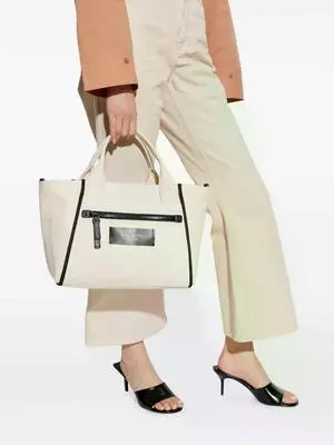 Kate Spade New York Zipped-pocket Contrasting-trim Tote Bag - Neutrals