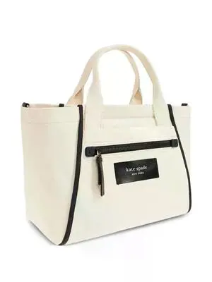 Kate Spade New York Zipped-pocket Contrasting-trim Tote Bag - Neutrals