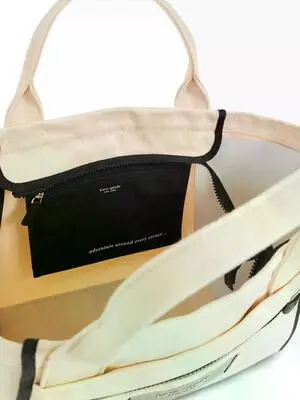 Kate Spade New York Zipped-pocket Contrasting-trim Tote Bag - Neutrals