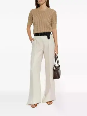 Max Mara Cable-knit Linen Top - Neutrals