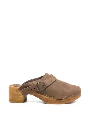 BOSABO Annaé Buckle Suede Clogs