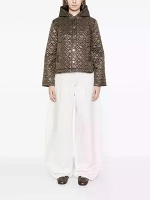 Marella Quilted Hooded Jacket - Brown