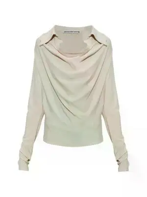 Alexander Wang Draped Long-sleeve Top - Neutrals