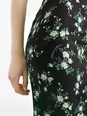 Dolce & Gabbana Rose-print Midi Skirt