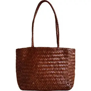 Pink Haley Garcia Artisan Handwoven Leather Tote