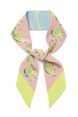 CENTINELLE Nodding Tigers Twilly Ribbon Scarf - Multicolor