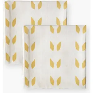 BANYAN & BIRCH Terrapure Linen Table Napkins Set Of 2 - White Mustard