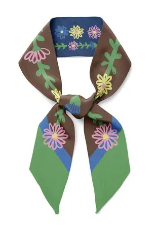 CENTINELLE Tiny Flowers Twilly Ribbon Scarf - Multicolor