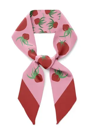 CENTINELLE Tomatoes Twilly Ribbon Scarf Red