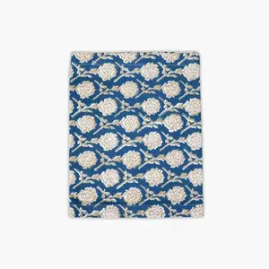 BANYAN & BIRCH Nikhar Linen Hand-printed Runner - Ink Blue