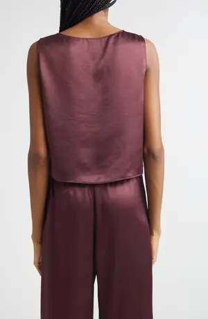LESET Barb Crop Tank - Malbec