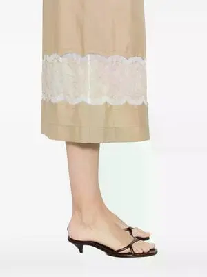 Carven Lace-trim Midi Skirt - Neutrals
