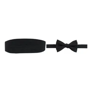 Trafalgar Banbury Paisley Silk Cummerbund And Bow Tie Bundle - Black