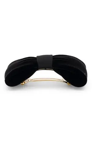 Alexandre De Paris Josephine Velvet Bow Barrette - Black