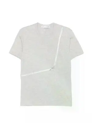 Comme Des Garçons Zip-detail Cotton T-shirt - Grey