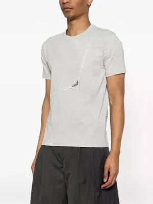 Comme Des Garçons Zip-detail Cotton T-shirt - Grey